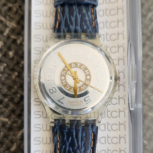 Swatch | Accessories | Swatch Blue And Gold Watch | Poshmark